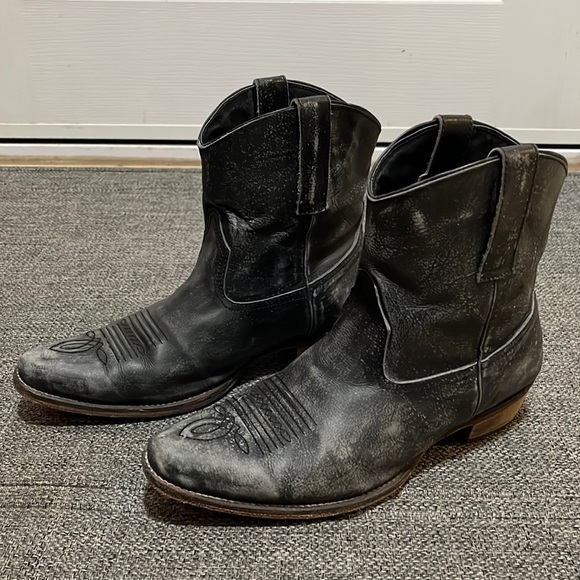 Roper | Shoes | Womens Roper Black Leather Boots Factory Distressed ...
